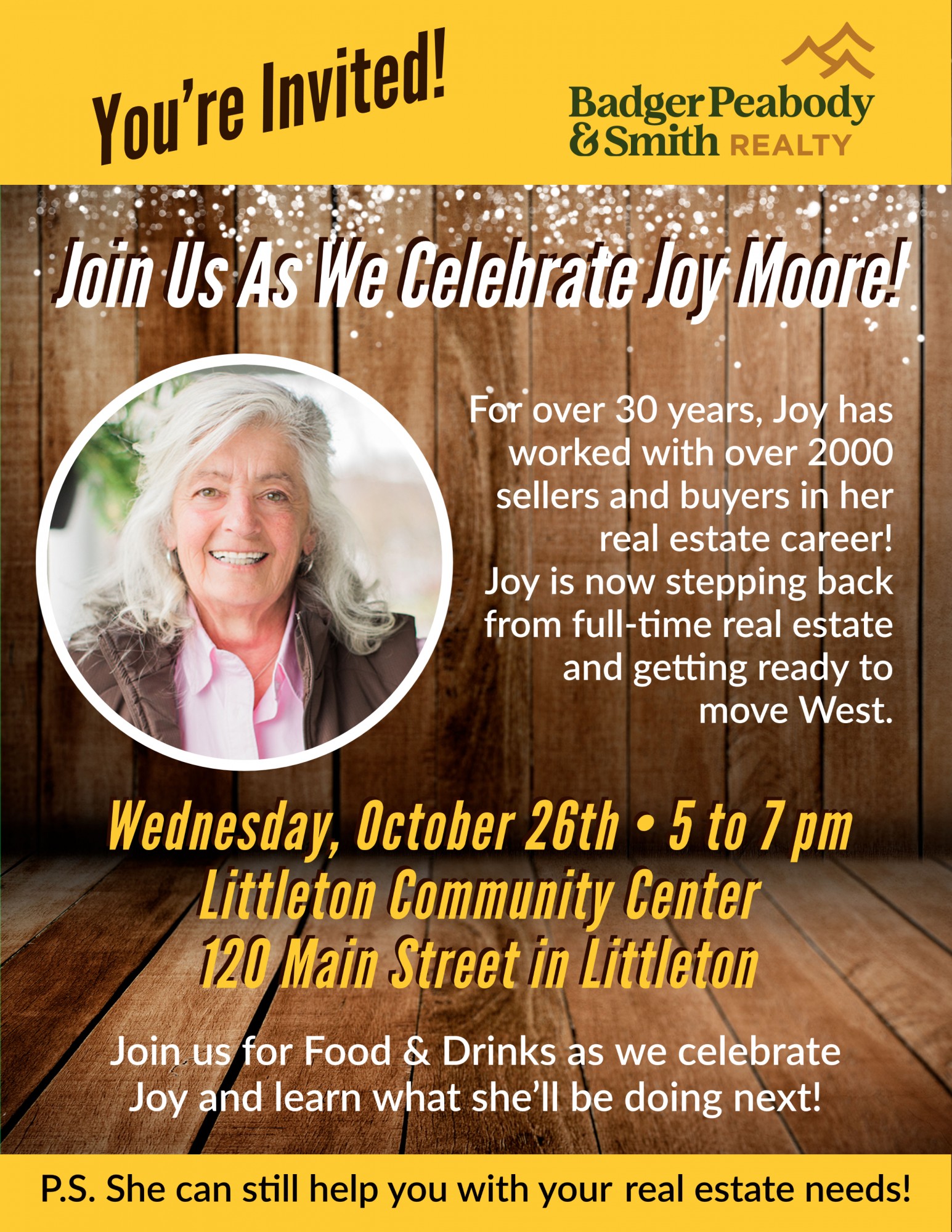 You're Invited! A Celebration for Joy Moore!